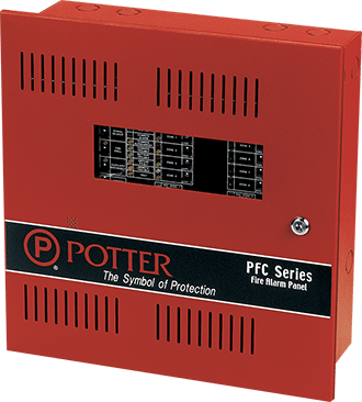 Potter PFC-5004E 4 Zone Expandable FACP Red Cabinet - Certified